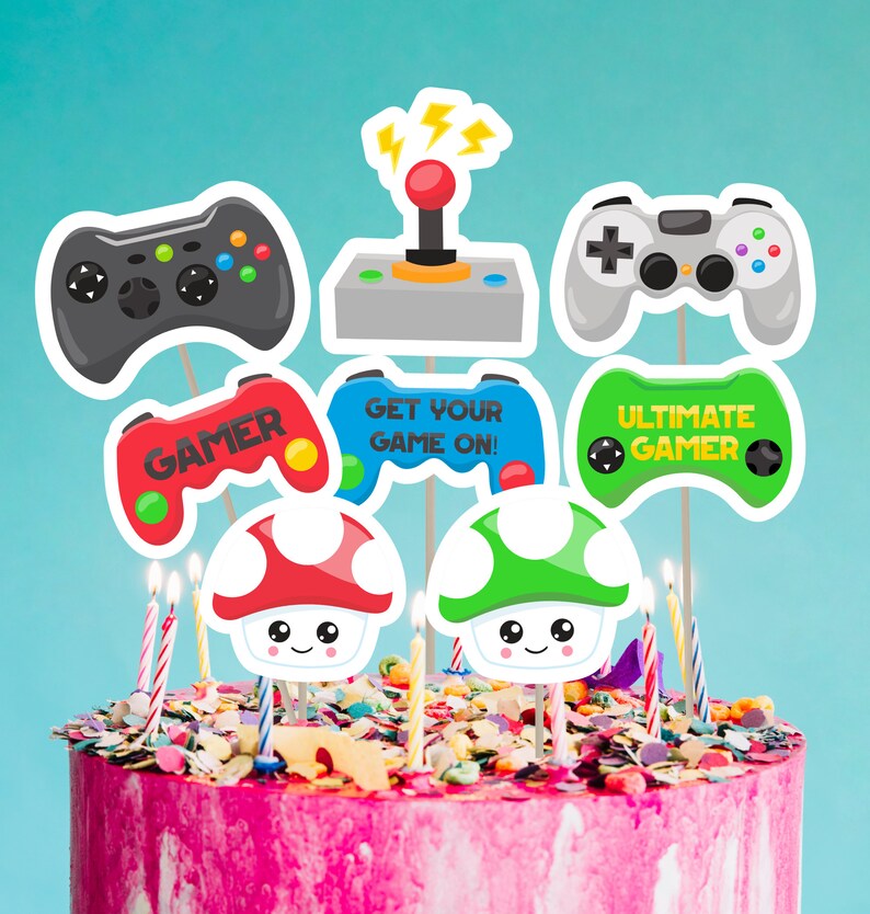Gaming Video Games Party Printable Cake Topper Decor - Etsy