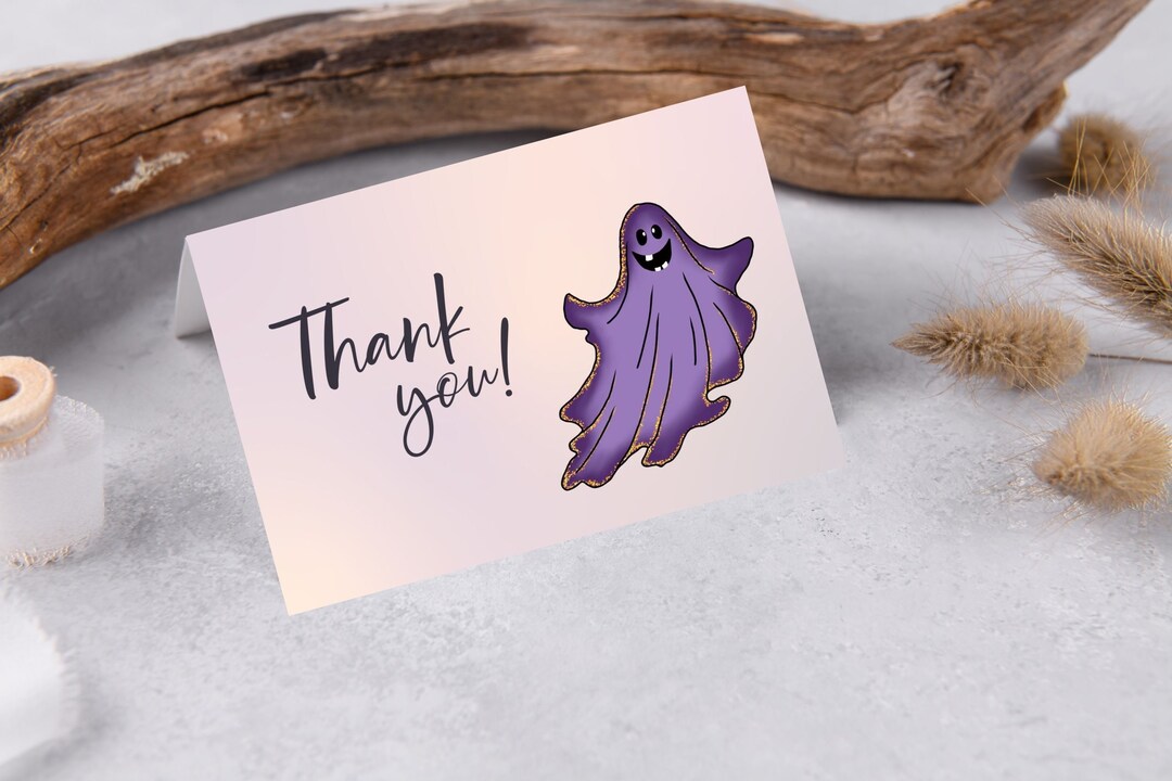 Halloween Thank You Cards Printable Digital Instant Download /blank ...