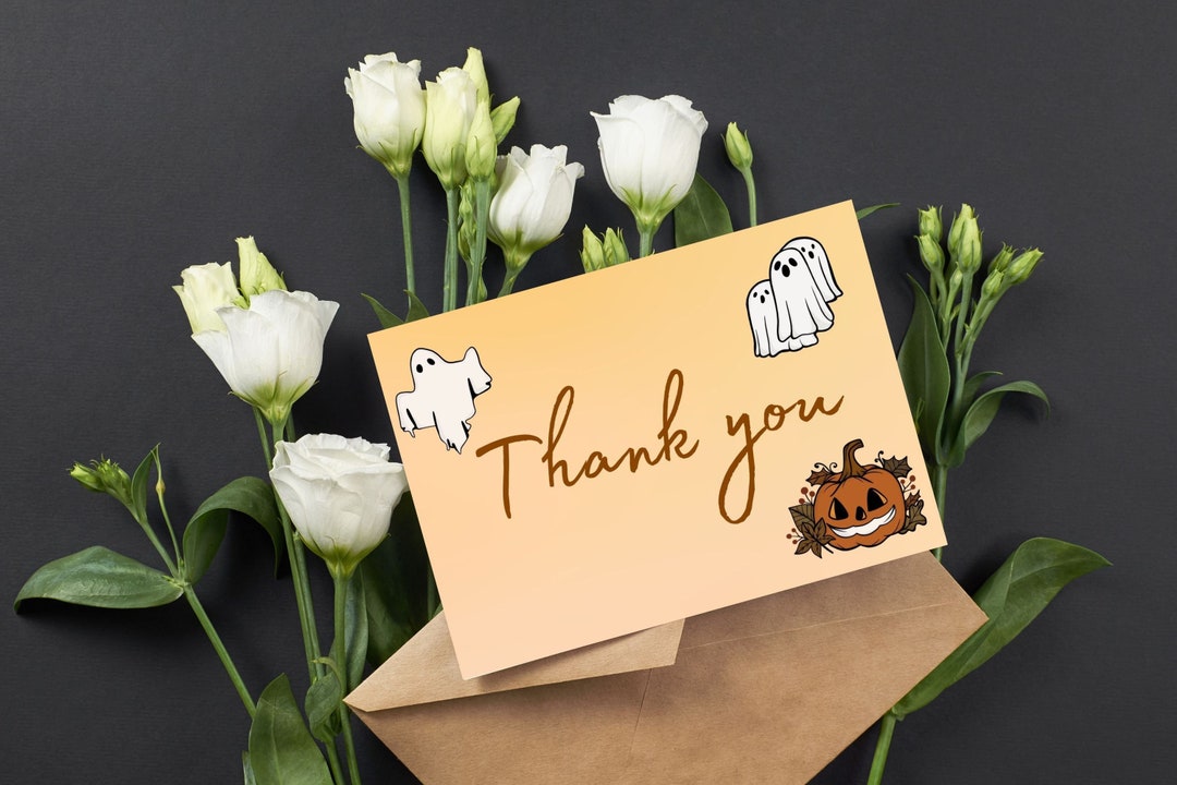 Halloween Thank You Cards Printable Digital Instant Download - Etsy
