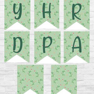 Succulents Cactus Happy Birthday Banner Flags Printable - Etsy