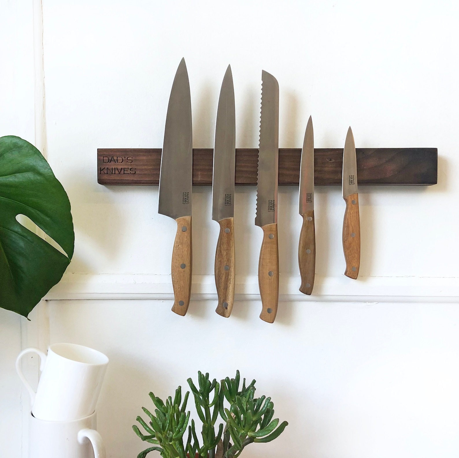 Walnut Knife Rack Wooden Knife Rack Engraved Knife Rack - Etsy