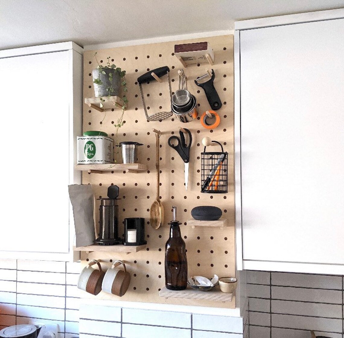Birch Pegboard | Pegboard | Custom Pegboard | Shelving | Wall Storage ...