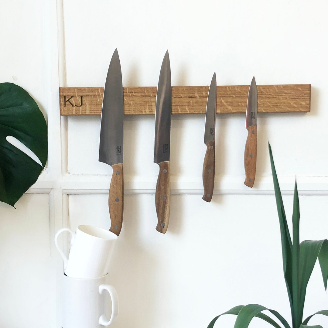 Oak Knife Rack | Wooden Knife Rack | Engraved Knife Rack | Personalised ...