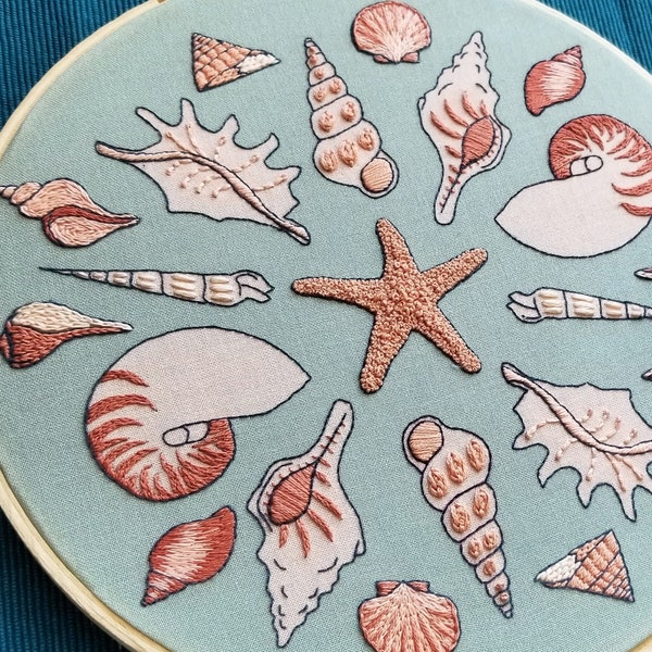 Seashell Embroidery - Etsy