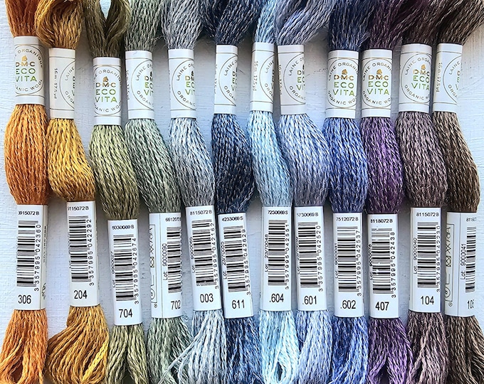 Organic Wool Threads Bundle, DMC Eco Vita Naturally Dyed Wool, Soft ...