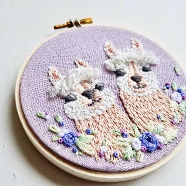 Llama Embroidery Design - Etsy
