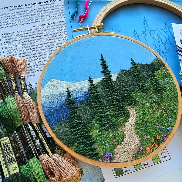 Mountain Embroidery - Etsy