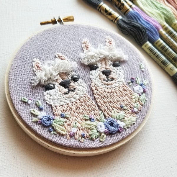 Llama Embroidery Design - Etsy