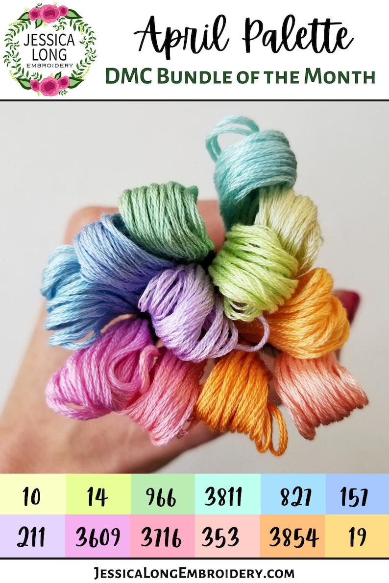 Spring Colors Hand Embroidery Floss Kit DMC Six-stranded - Etsy