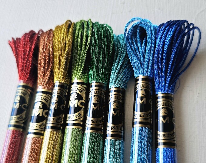 DMC Bold Rainbow Metallic Thread Collection for Hand Embroidery and ...