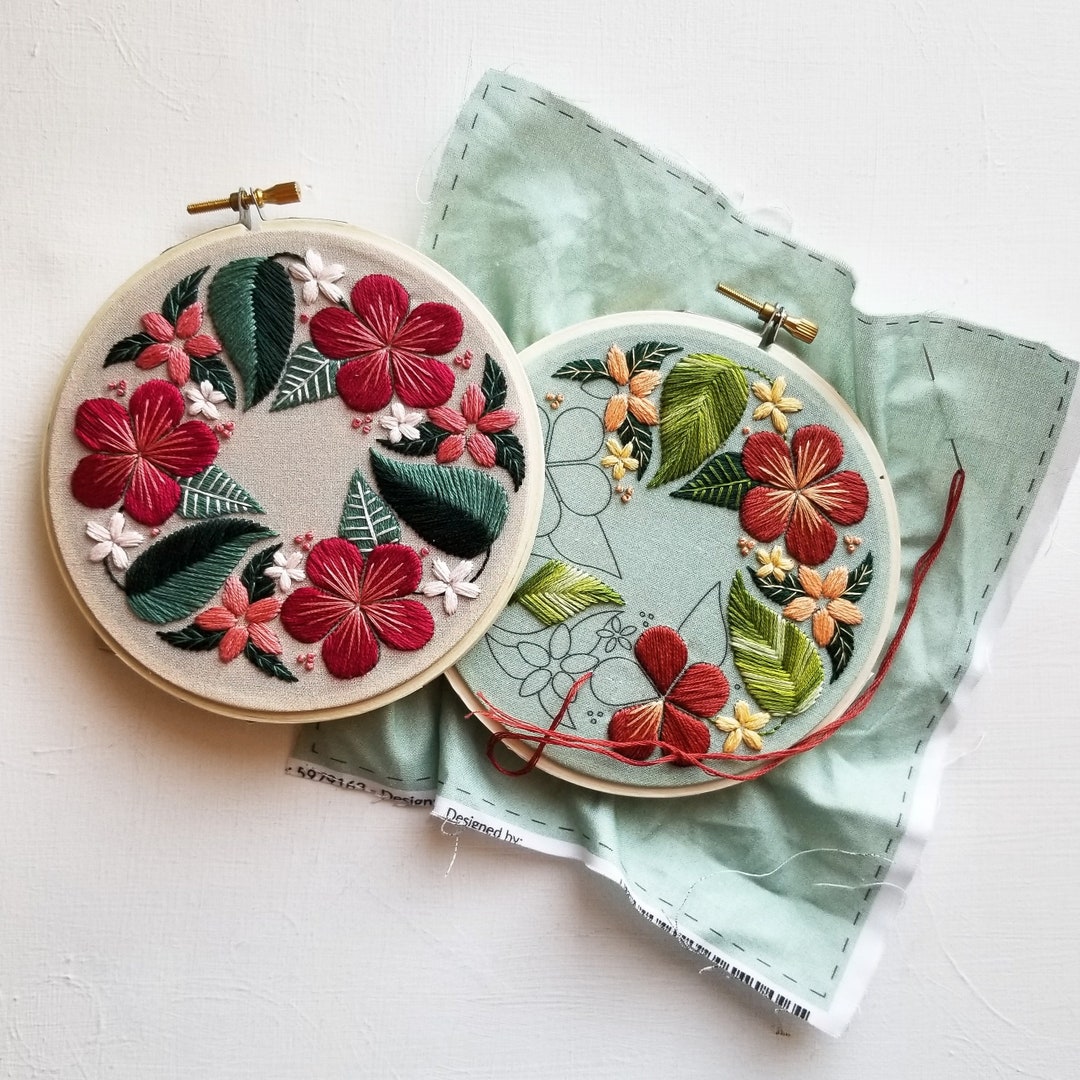 Hand Embroidery Download PDF, Beginner Art Project, Floral Modern ...
