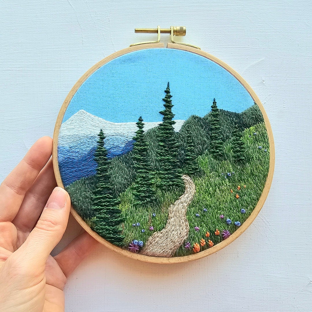Landscape Hand Embroidery Pattern "happy Trails" , PDF Download ...