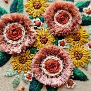 Fall Flowers Sampler Hand Embroidery Pattern, "harvest Bouquet" Digital ...