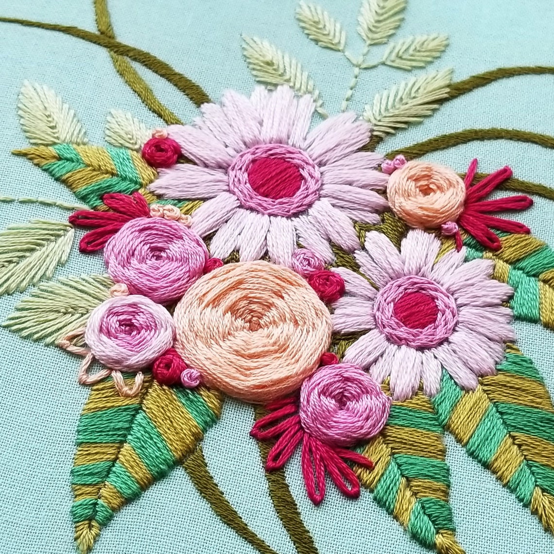 Modern Hand Embroidery Pattern Embroidery Design Pdf Daisy - Etsy