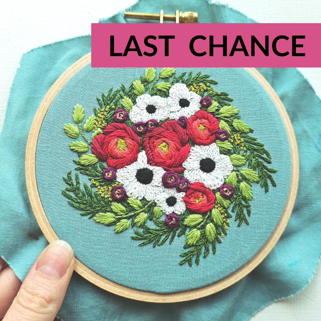 Holiday Floral Embroidery Kit "festive Flora" With Online Video ...
