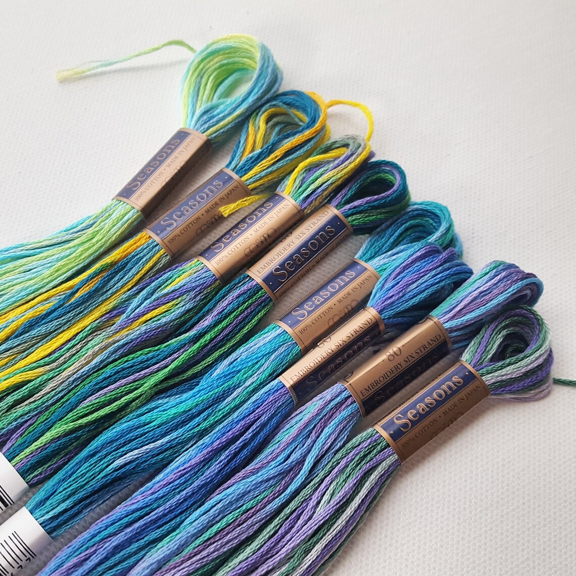 Lecien Cosmo Seasons Floss Collection, Ocean Waves Pack of Variegated ...