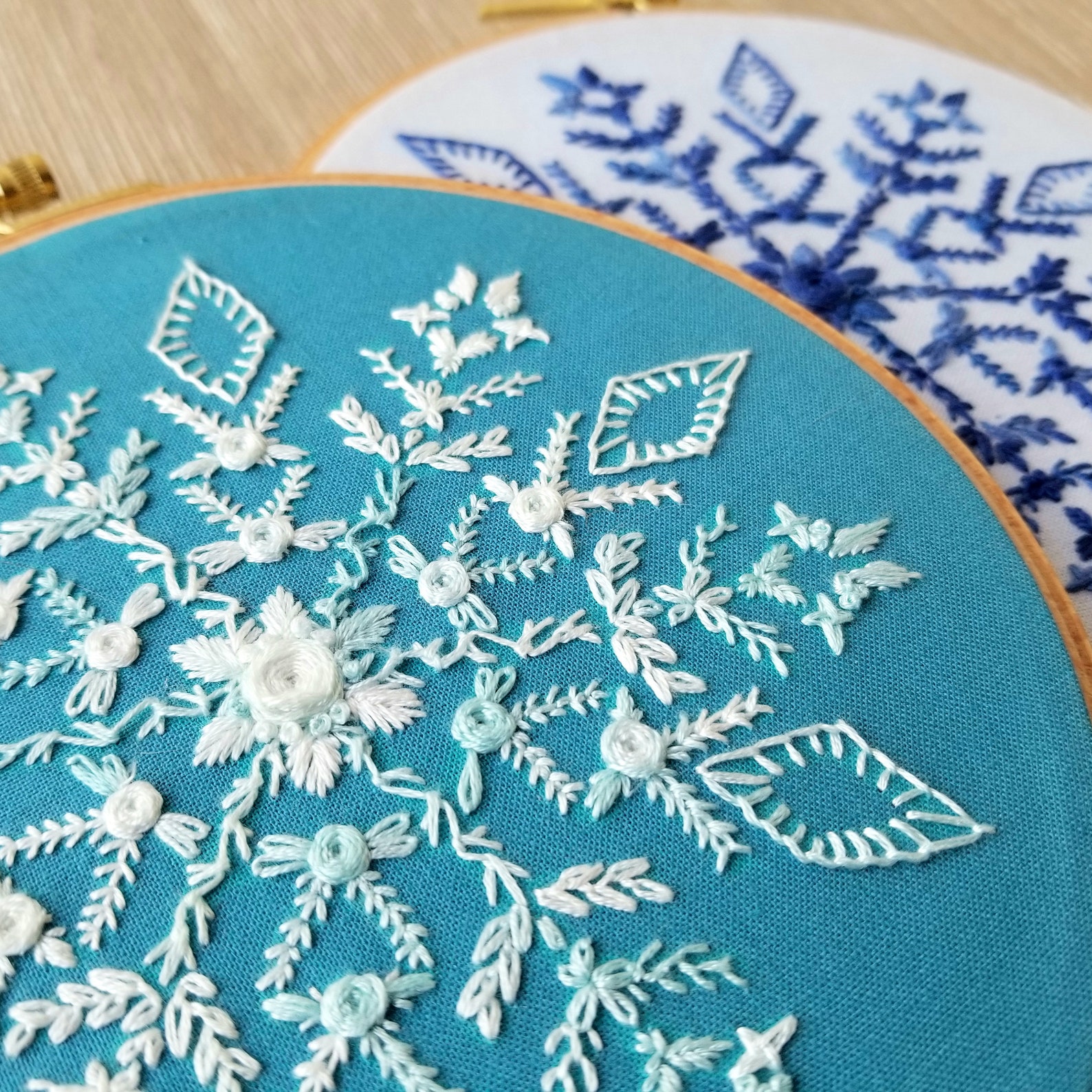 Winter Snowflake Embroidery Pattern, Hand Embroidery Sampler, How to ...