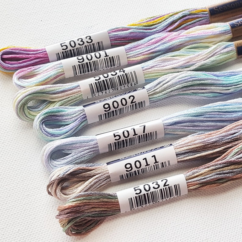 Lecien Cosmo Seasons Floss Collection, Pastel Rainbow Pack of ...