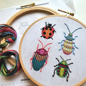 Colorful Bug Sampler DIY Hand Embroidery Kit "beetle Collection ...