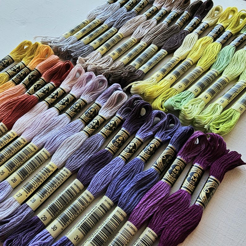 New DMC Colors Hand Embroidery Floss Bundle, DMC 1 - 35 Six-stranded ...