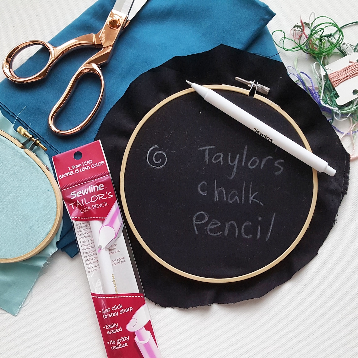 Tailor's Chalk Pencil for Fabric, Erasable White Transfer Pencils ...
