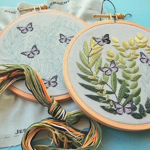 Monarch Butterfly Hand Embroidery DIY Kit, Modern Embroidery Pattern ...