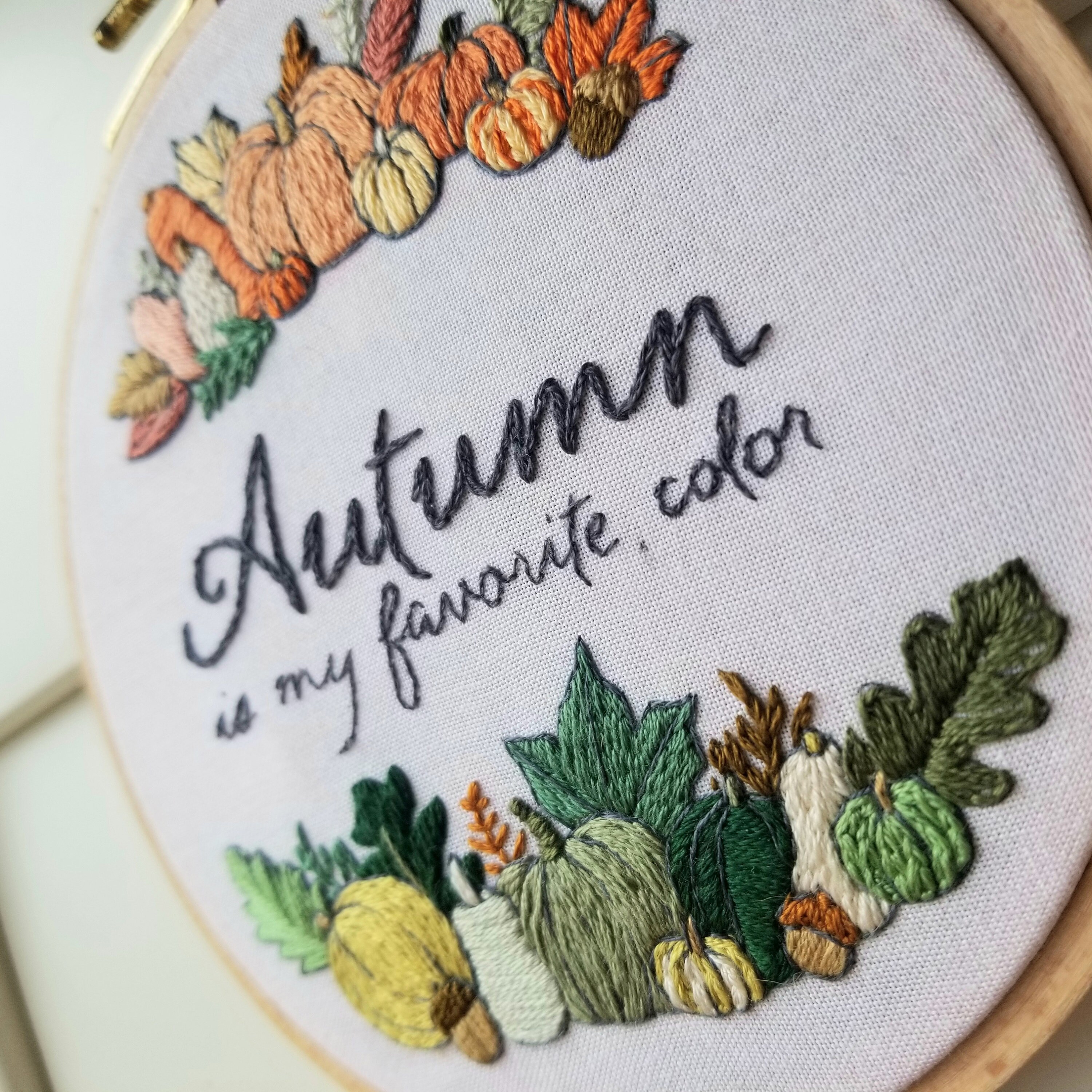 Autumn Pumpkins Embroidery Hoop Kit Fall Colors Embroidery - Etsy