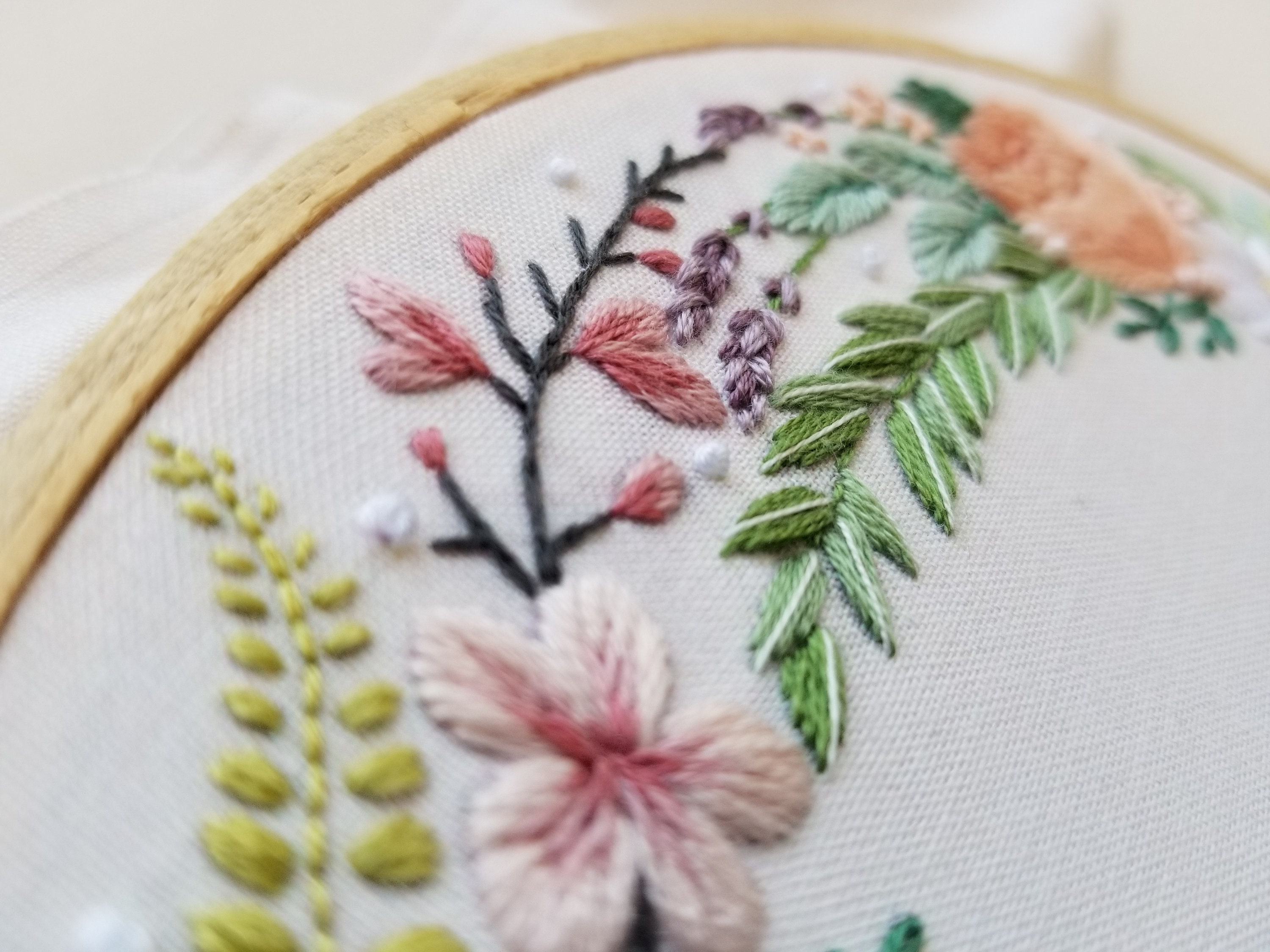 Flower Hand Embroidery Pattern Diy Bridal Bouquet Wreath | Etsy Australia