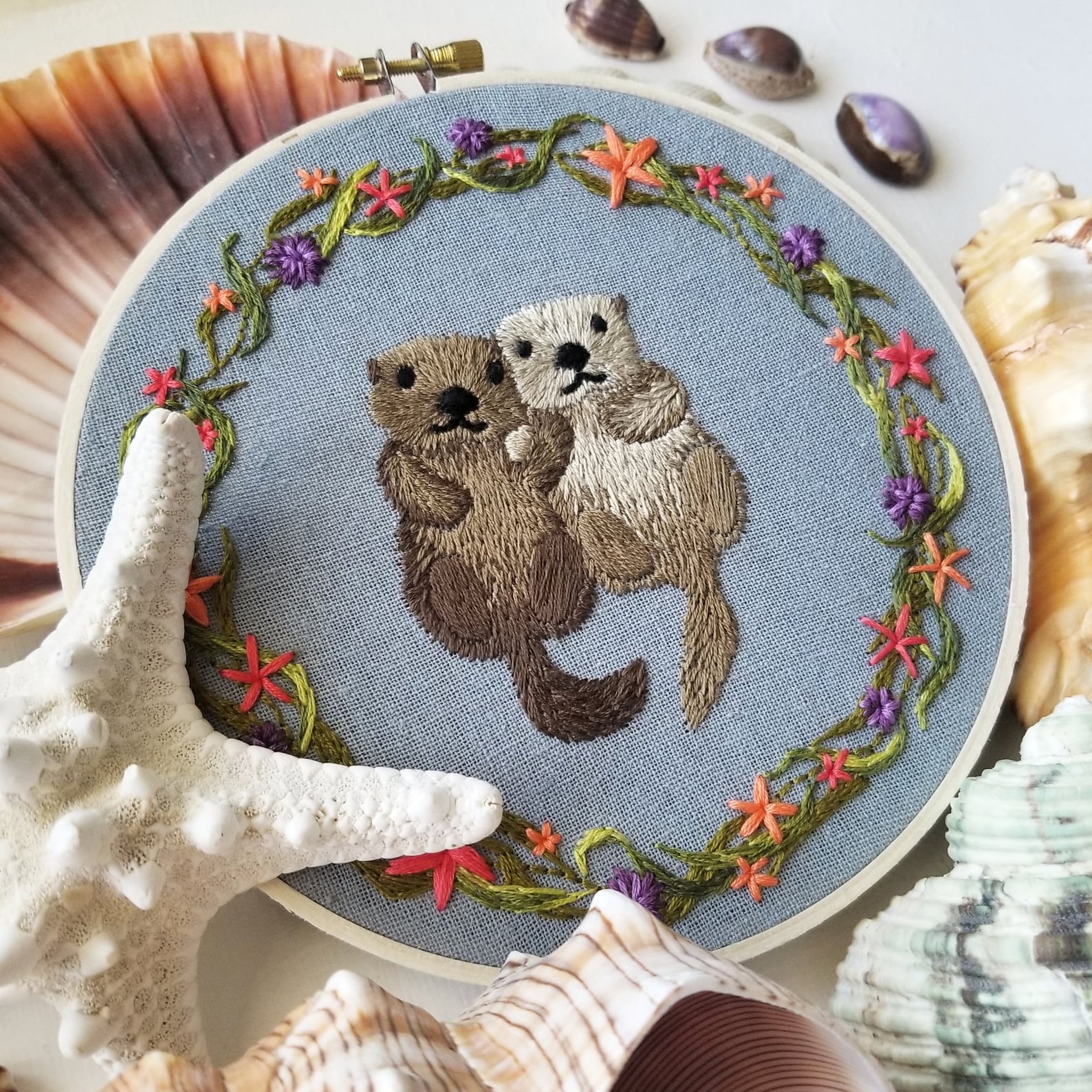 Cute Otter Embroidery Pattern, Thread Painting Pattern PDF, Otter Cross ...