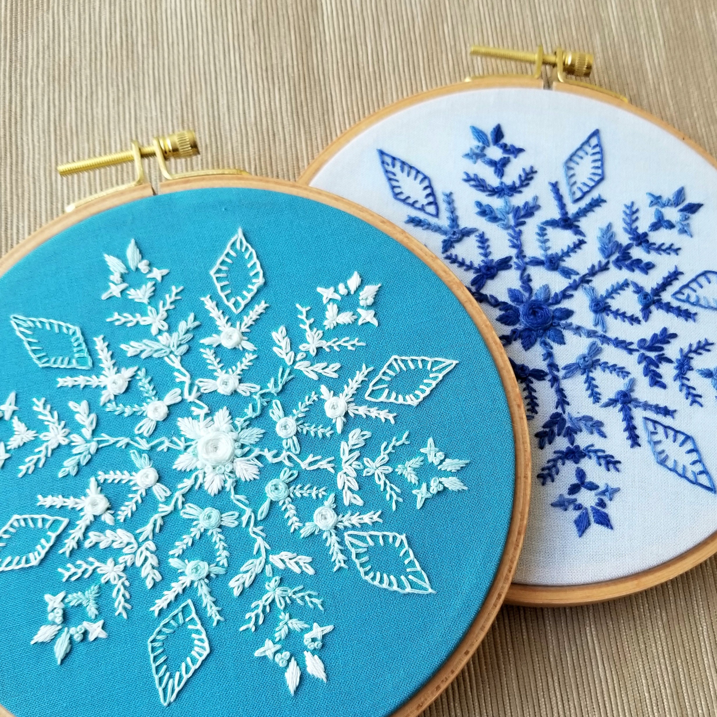 Winter Snowflake Embroidery Pattern Hand Embroidery Sampler | Etsy