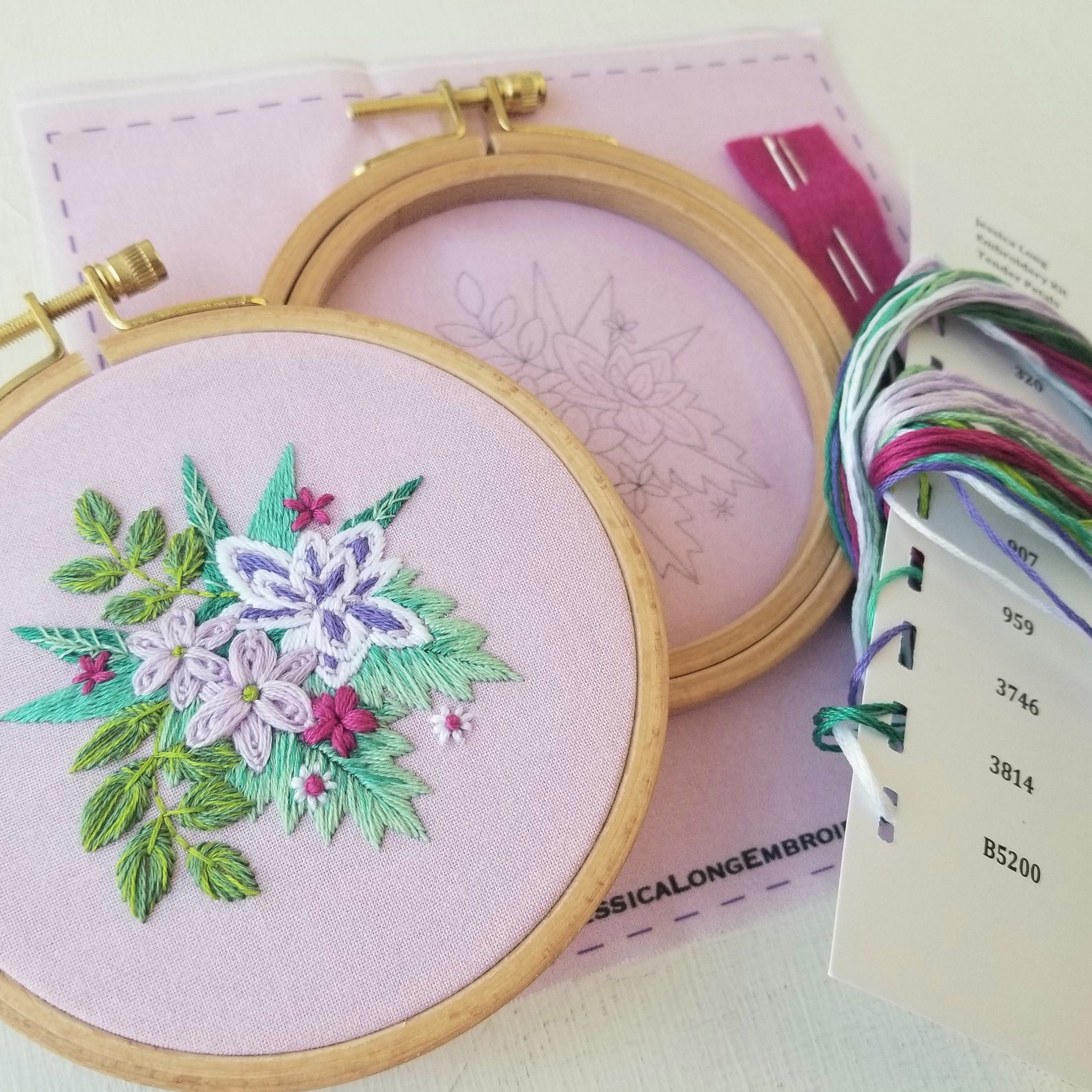 DIY Mini Beginner Embroidery Project Spring Flowers Decor - Etsy