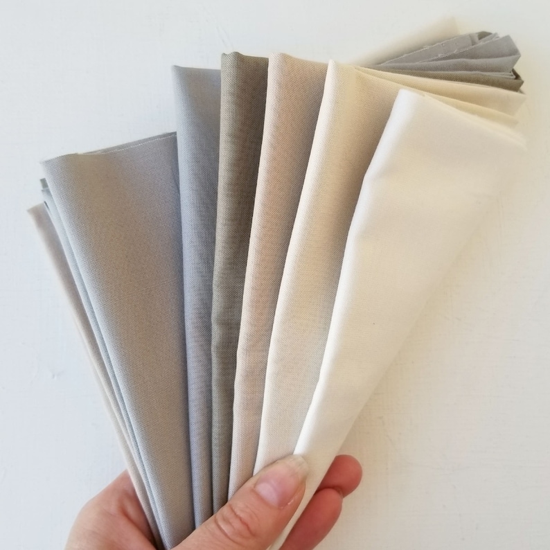 Neutral Colors Fat Quarter Fabric Collection, Cloth for Embroidery ...