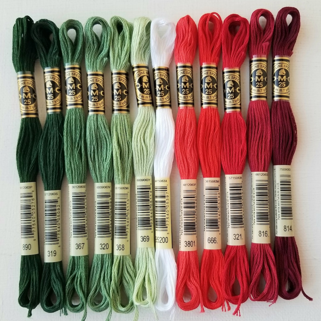 Holiday Embroidery Floss Bundle, DMC Six Stranded Cotton, Cross Stitch ...
