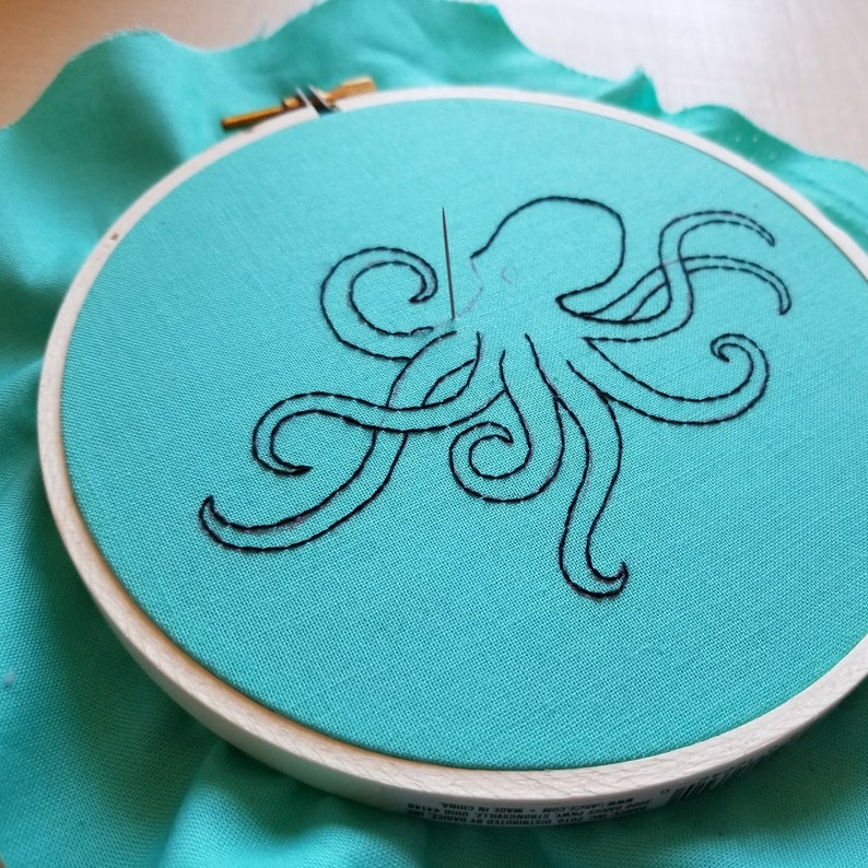 DIY Octopus Embroidery Pattern Modern Hand Embroidery PDF - Etsy