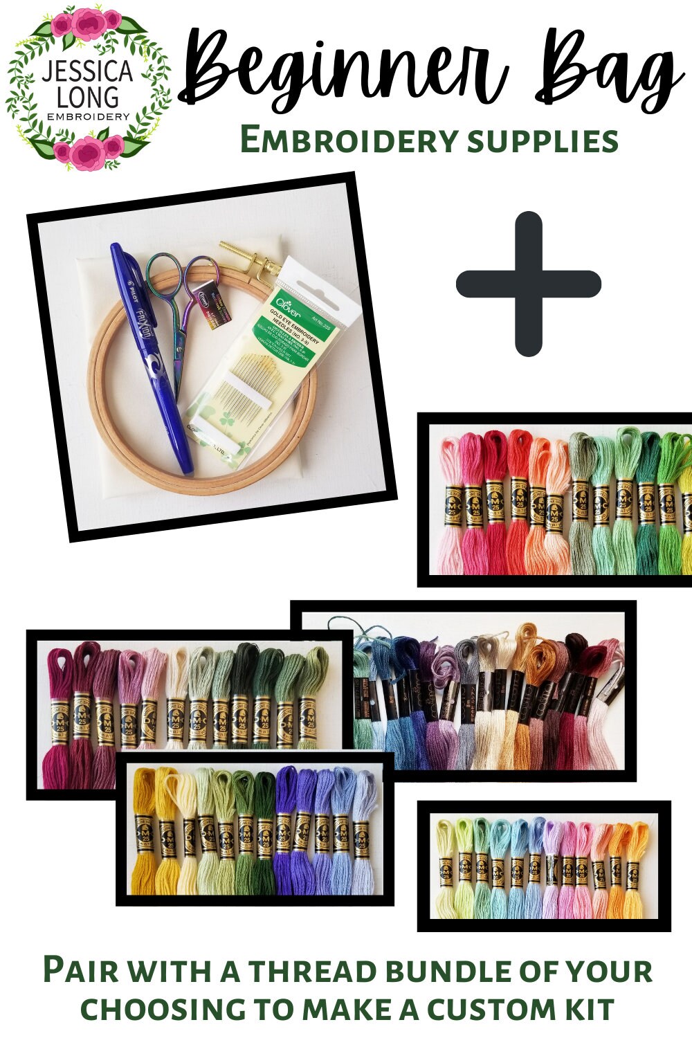 Starter Hand Embroidery Set, Beginner Needlepoint Basic Embroidery ...