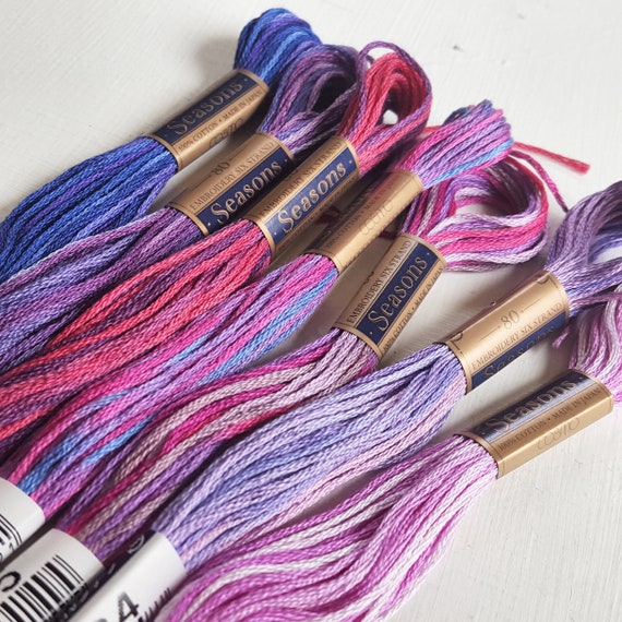 Lecien Cosmo Seasons Floss Collection Bright Purple & Pink - Etsy