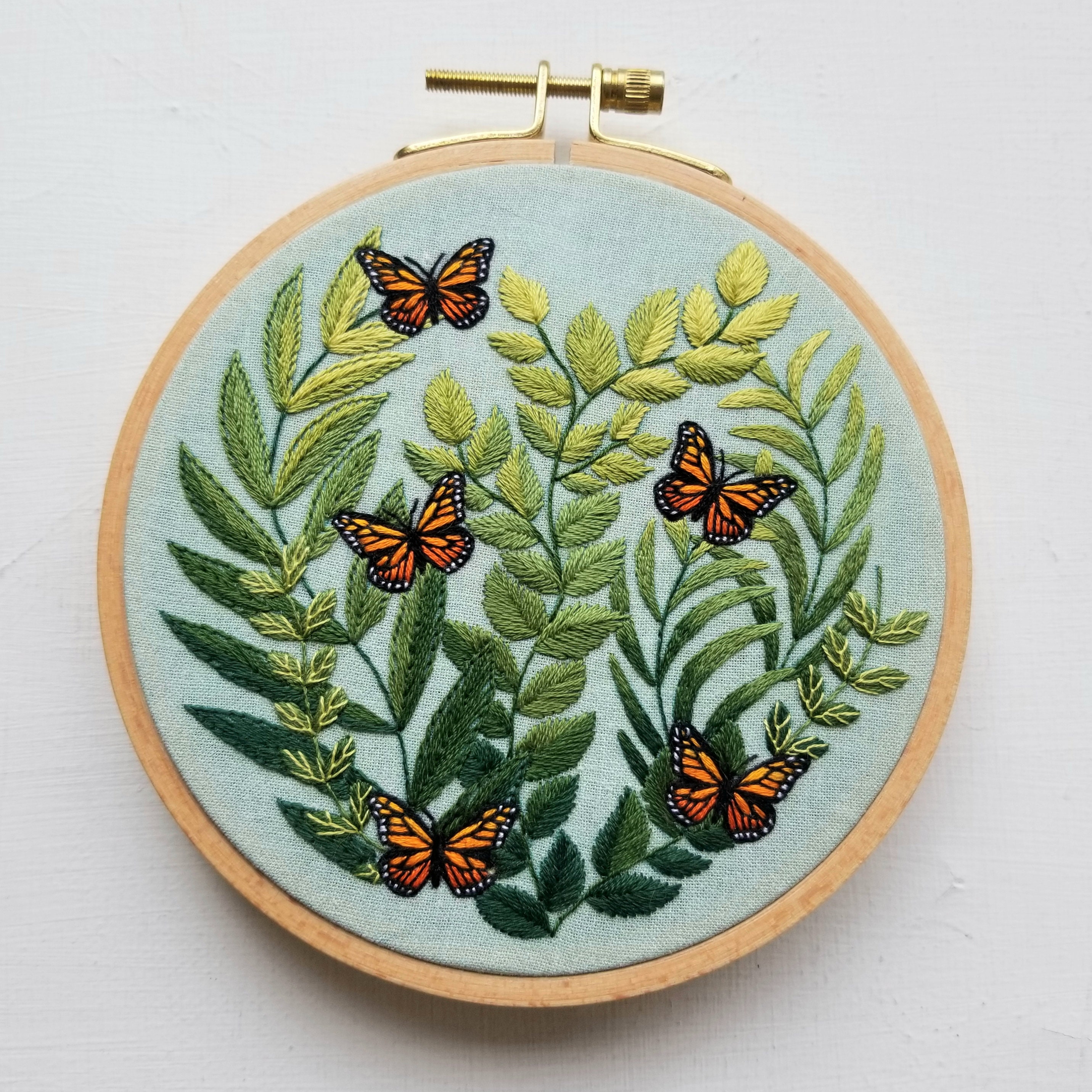 Butterfly Hand Embroidery Design, Modern Embroidery Pattern, Digital ...