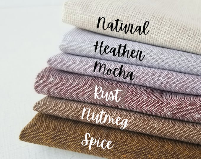 Fat Quarter Pack of Linen Blend Fabric for Needlework, Neutral Brown ...