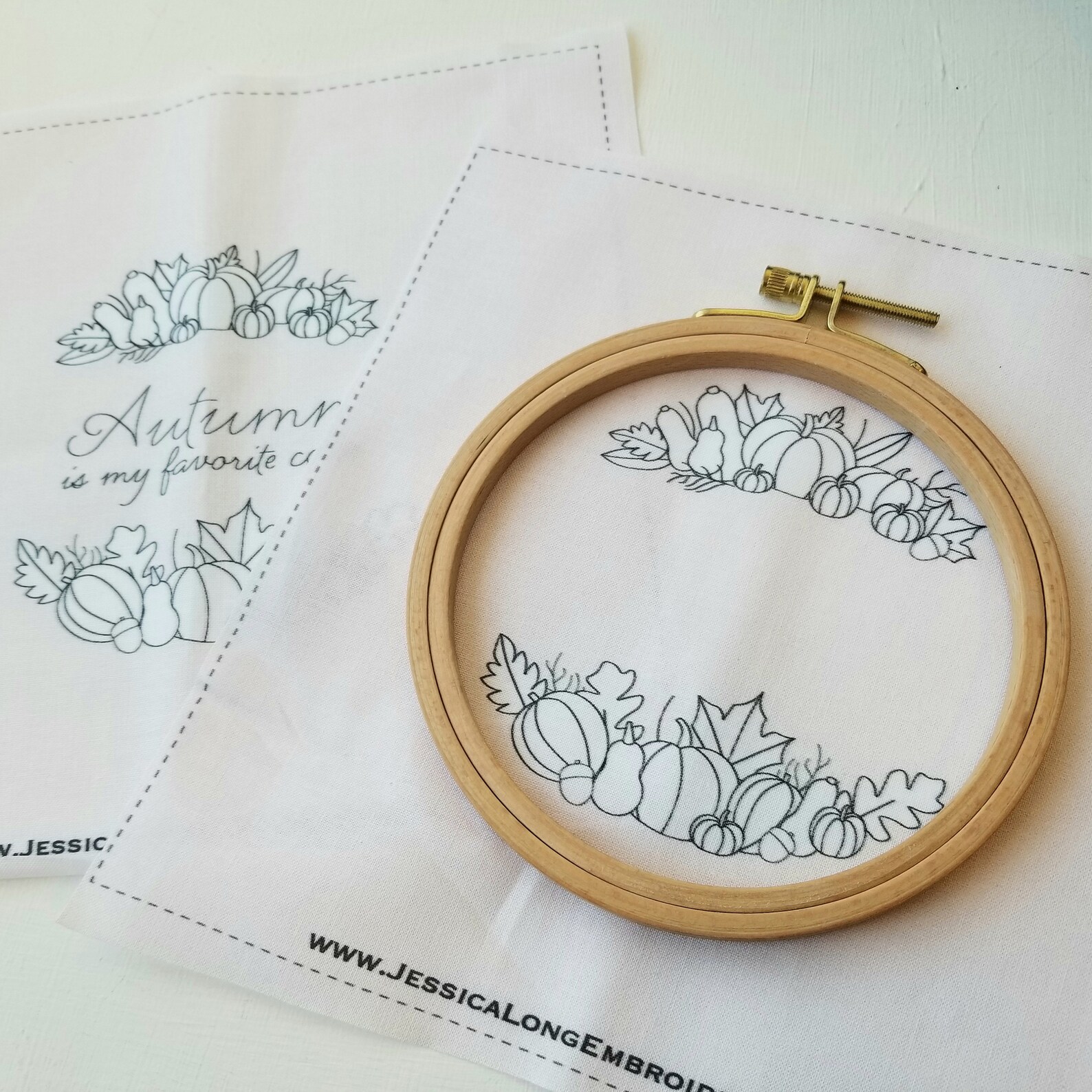 Autumn Pumpkins Embroidery Hoop Kit Fall Colors Embroidery - Etsy