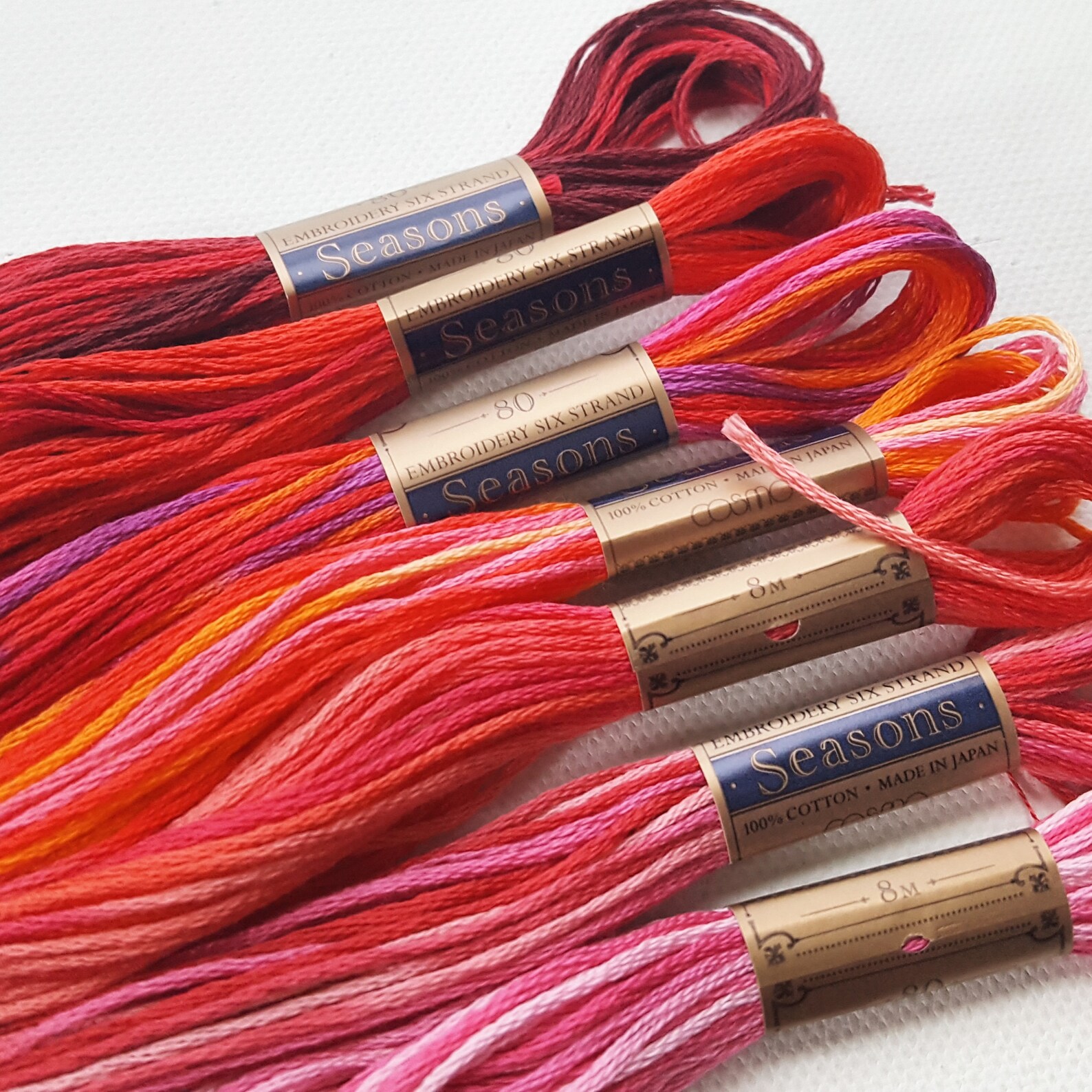 Red Hand Embroidery Thread Pink Cotton Thread Embroidery | Etsy