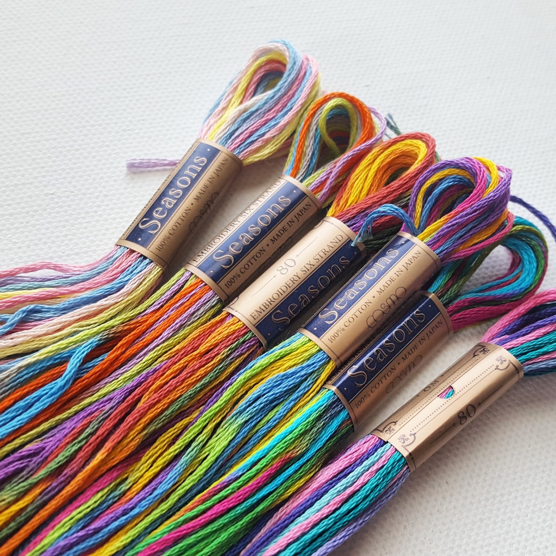 Lecien Cosmo Seasons Floss Collection, Rainbow Pack of Variegated Floss ...