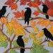 Autumn Birds Embroidery Hoop Kit, Crow Embroidery Pattern, Fall ...