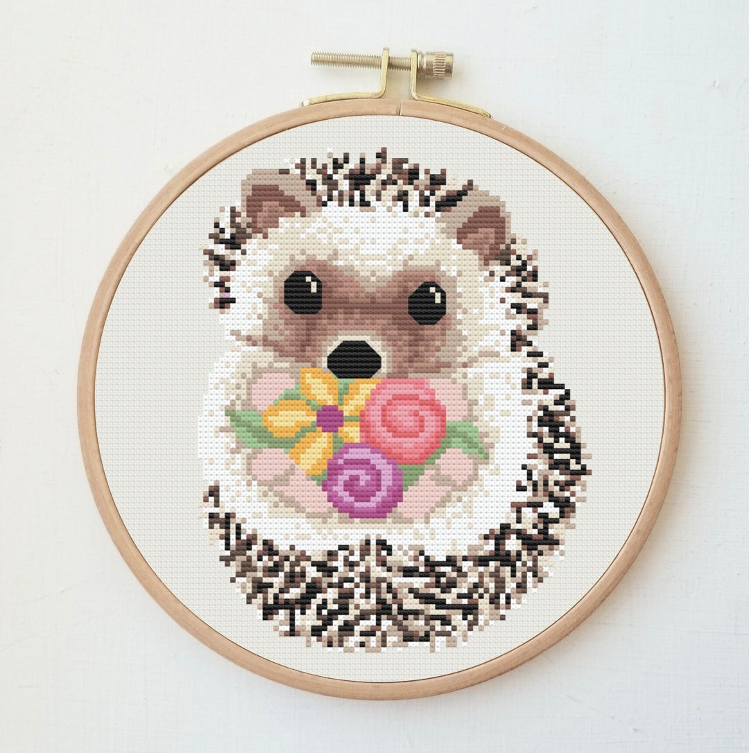 Hedgehog Cross Stitch Pattern, Digital Download Xstitch Design, Modern ...