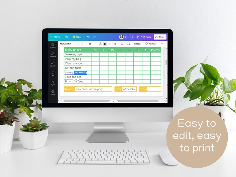 EDITABLE Reward Chart for Kids Behavior Behaviour Chart - Etsy Hong Kong
