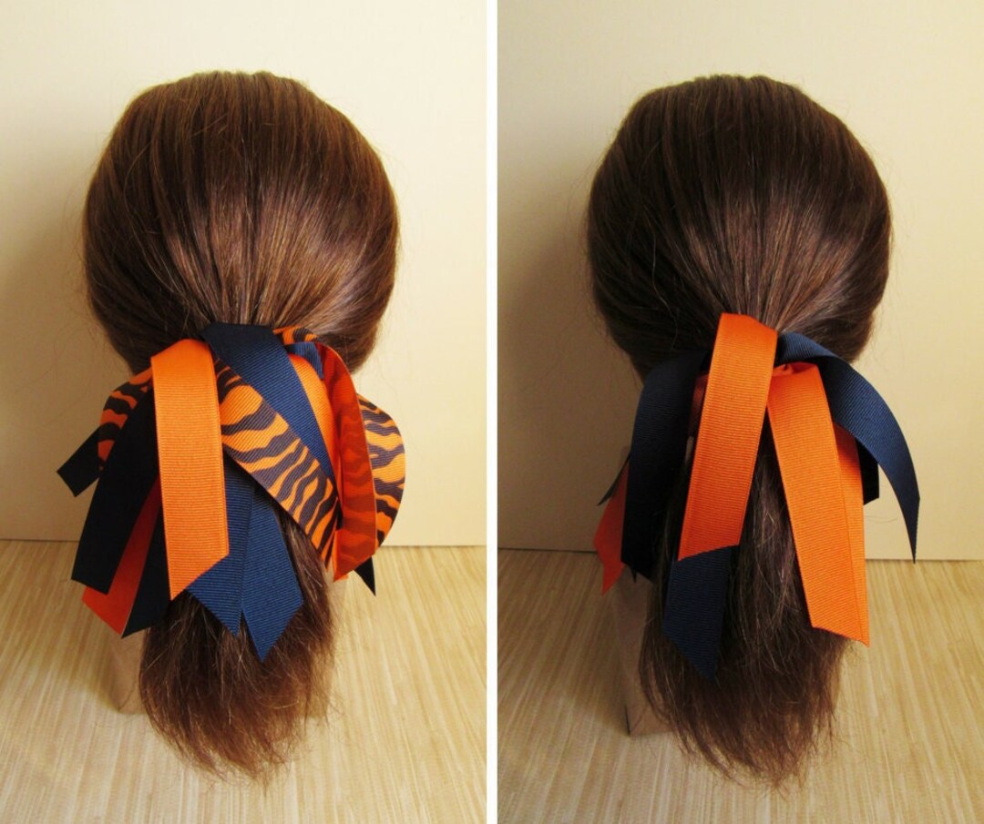 Tigers Football, Ponytail Streamer, Ponytail Holder, Ponytail Ribbons ...