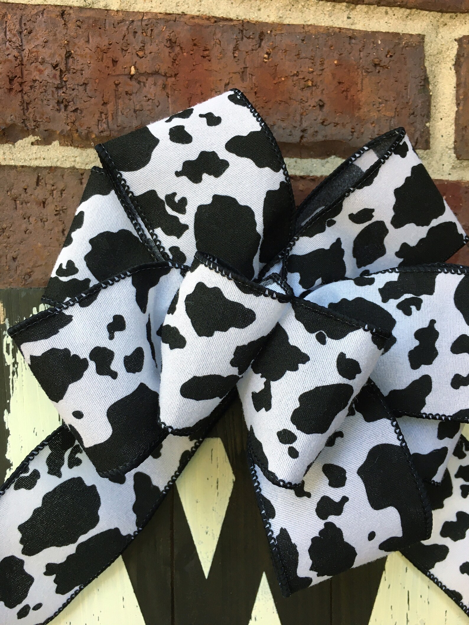 Cow Print Bow, Fall Wreath Bows, Ranch Decor, Western Decorations ...