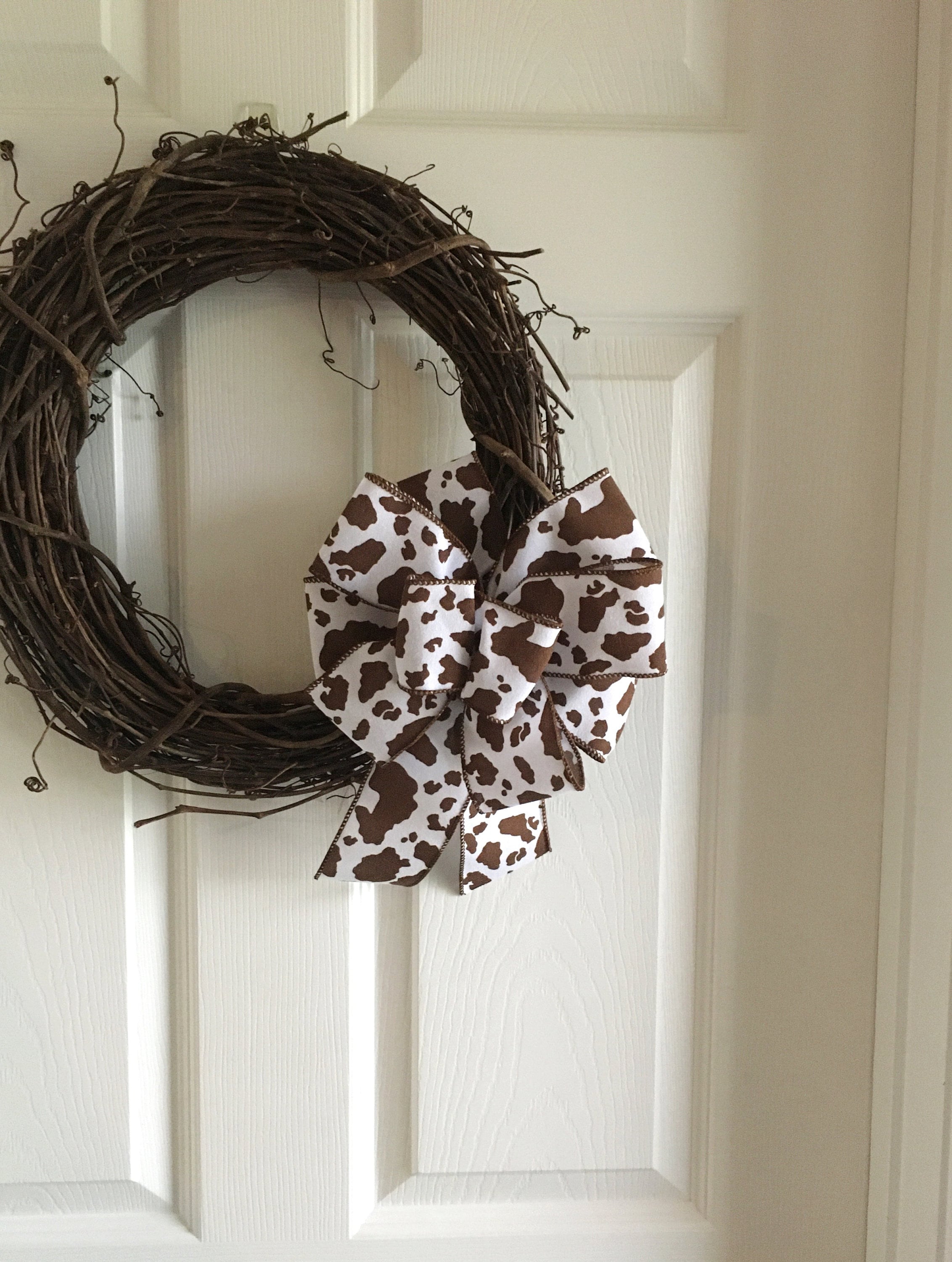 Cow Print Bow, Fall Wreath Bows, Ranch Decor, Western Decorations ...