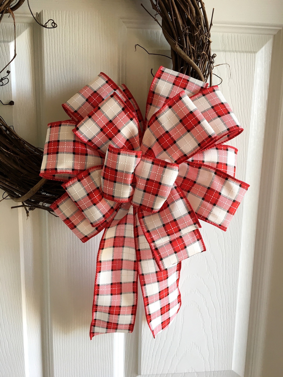 Ready Made Bows, Bows for Wreaths, Summer, Plaid Tartan, Decorative ...