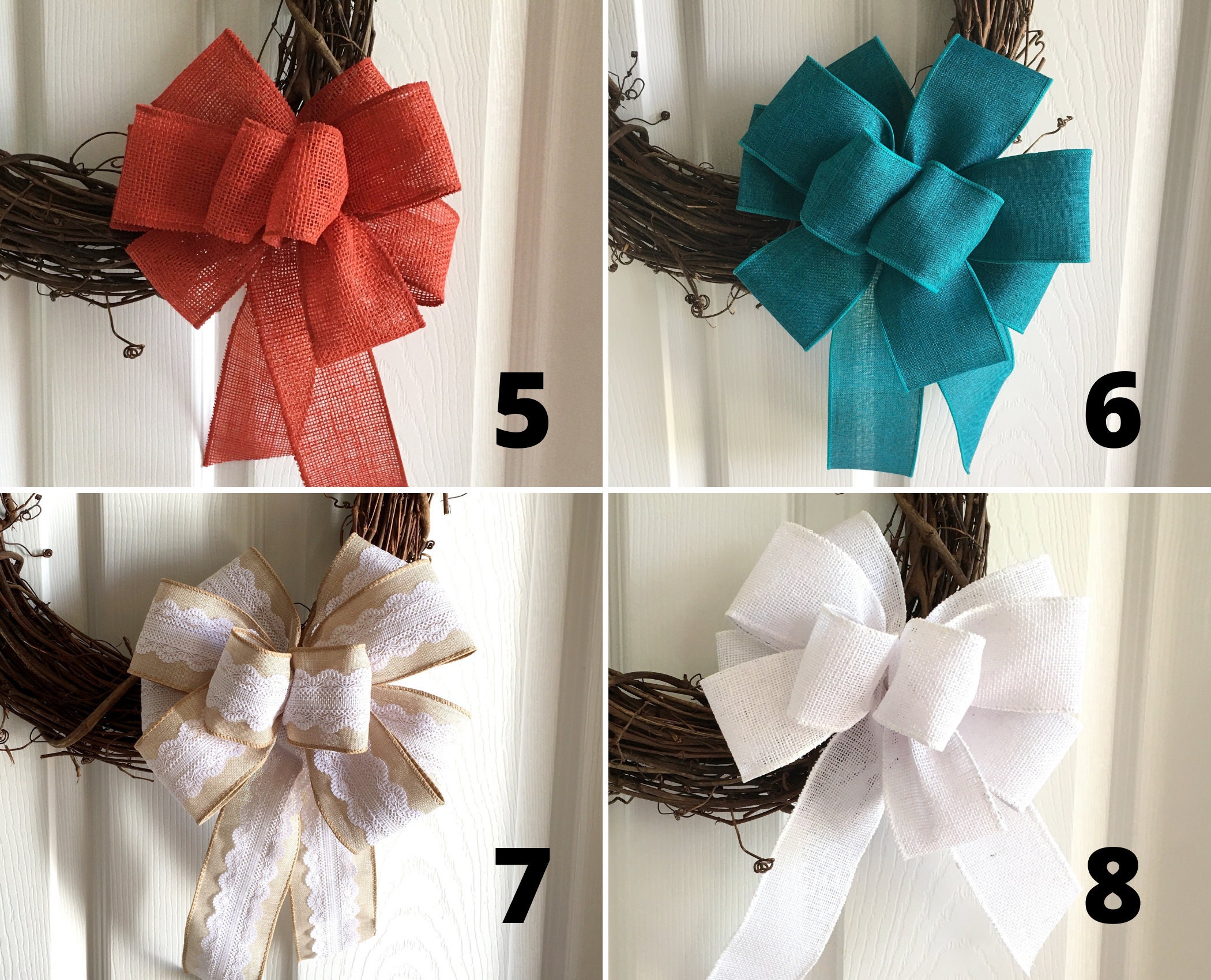 Farmhouse Burlap Wreath Bow, Rustic Decor, Gift Bow - Etsy