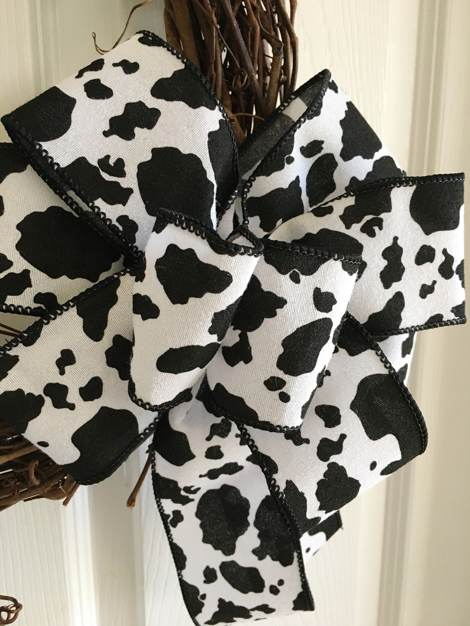 Cow Print Bow, Western Ranch Decor, Fall Wreath Bow - Etsy